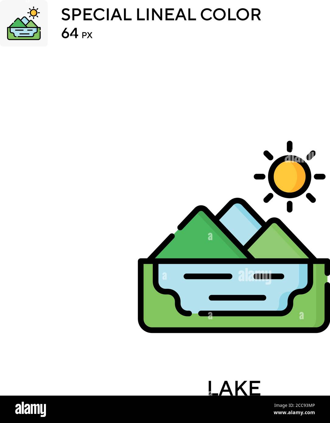 Lake Special lineal color vector icon. Illustration symbol design ...