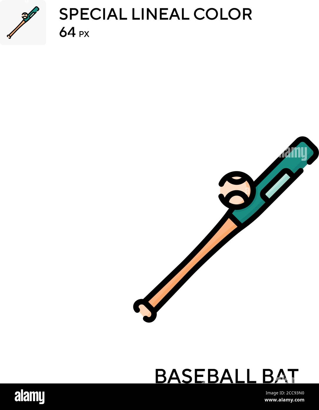 Baseball bat Special lineal color vector icon. Illustration symbol ...