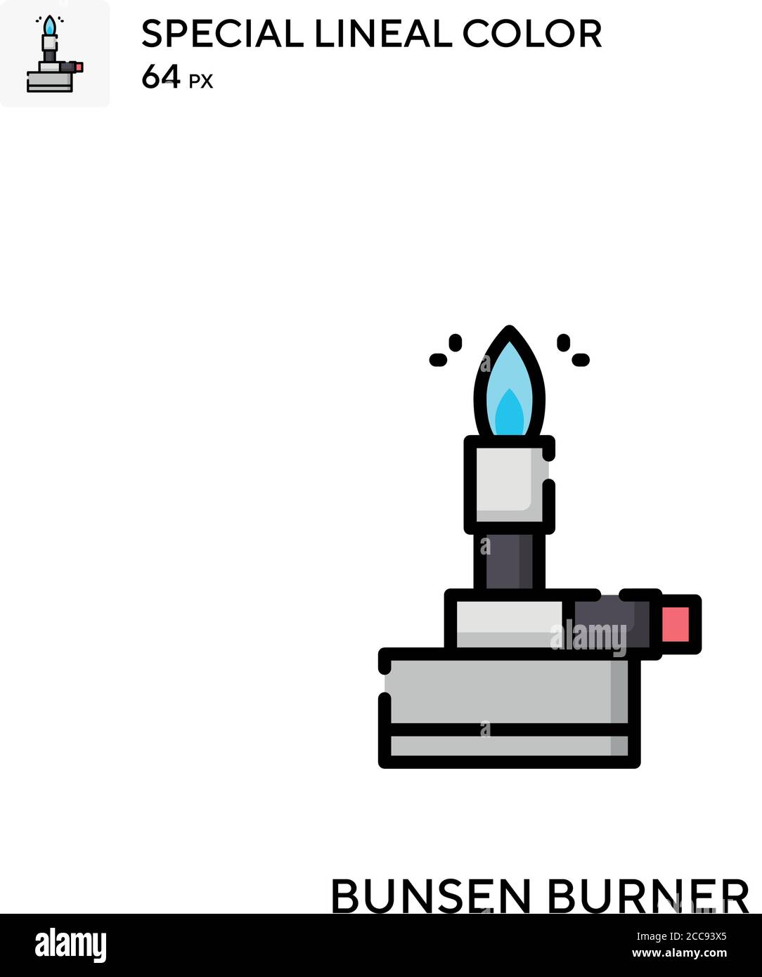 Bunsen burner Special lineal color vector icon. Illustration symbol ...