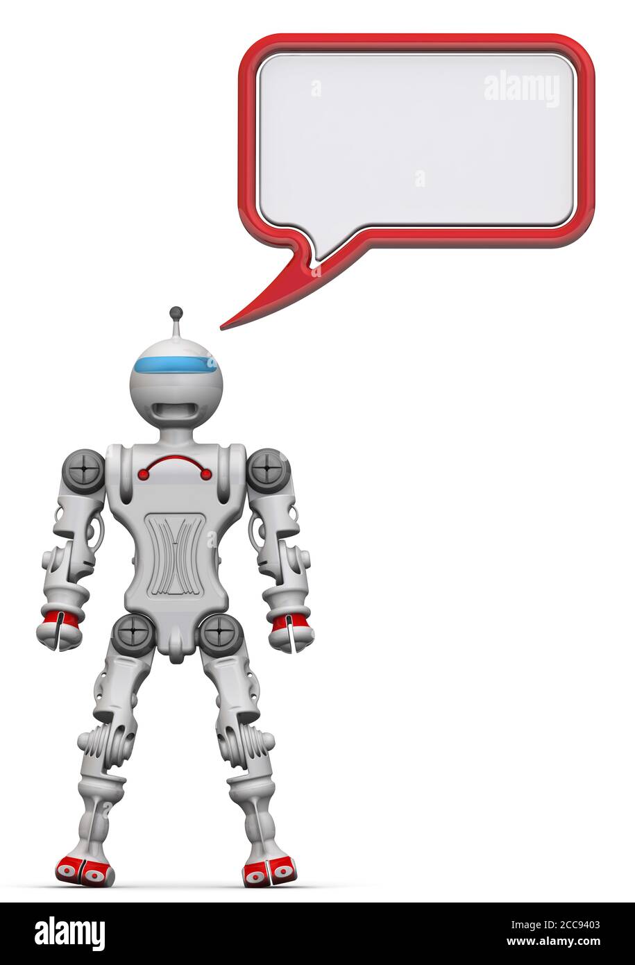 Humanoid robot with the dialog cloud. 3D illustration Stock Photo - Alamy