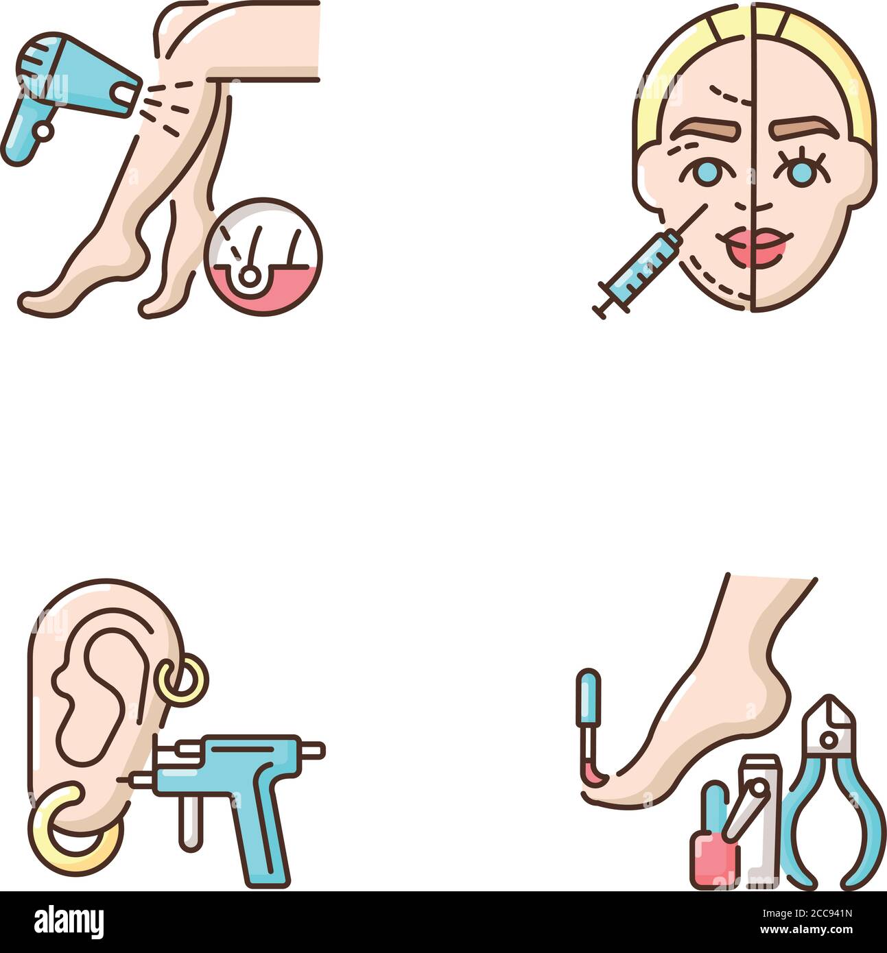 Beauty procedures RGB color icons set Stock Vector Image & Art - Alamy