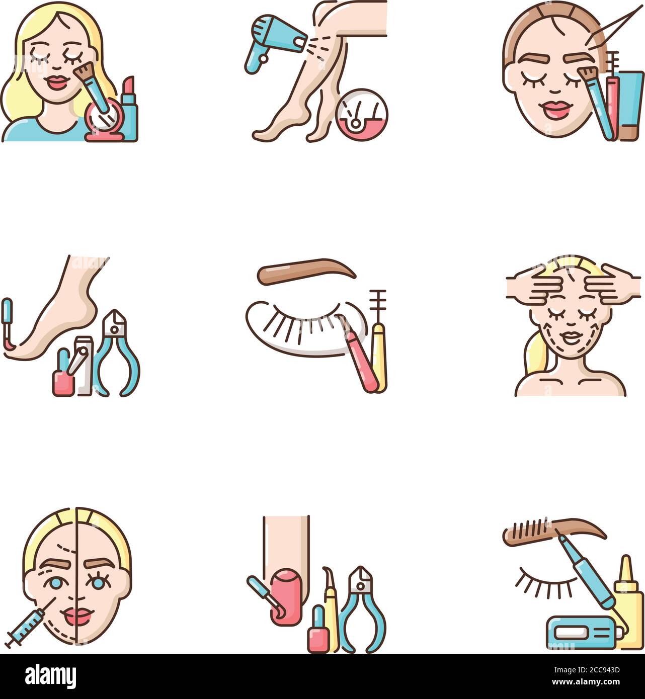 Beauty parlor RGB color icons set Stock Vector Image & Art - Alamy