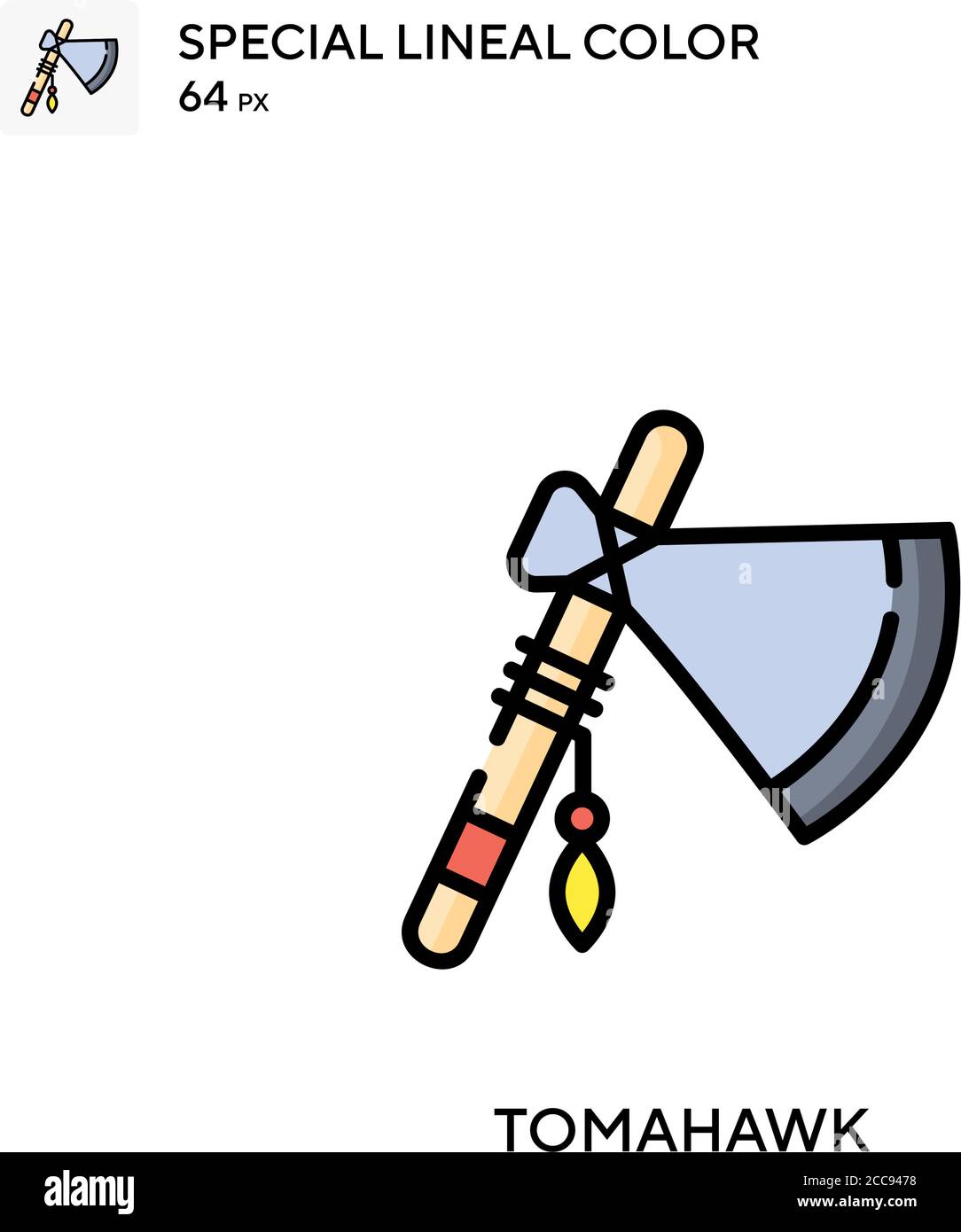 Tomahawk Special lineal color vector icon. Illustration symbol design template for web mobile UI ...