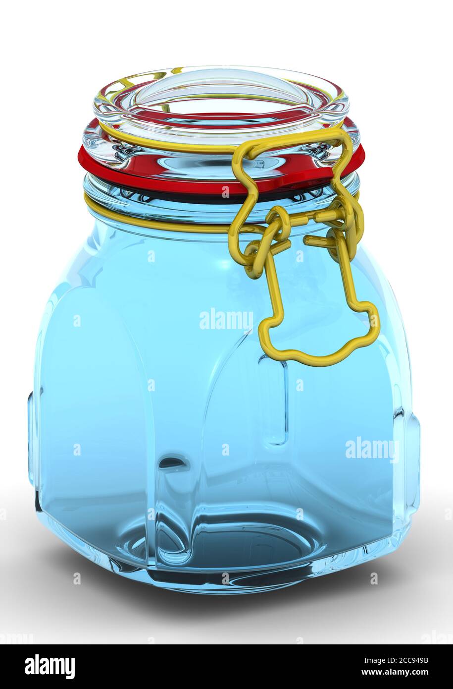 Closed glass Jars for canning and preserving. With locked lid. 3D ...