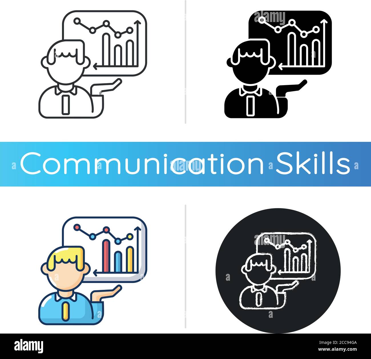 Presentation skills icon set hi-res stock photography and images - Alamy