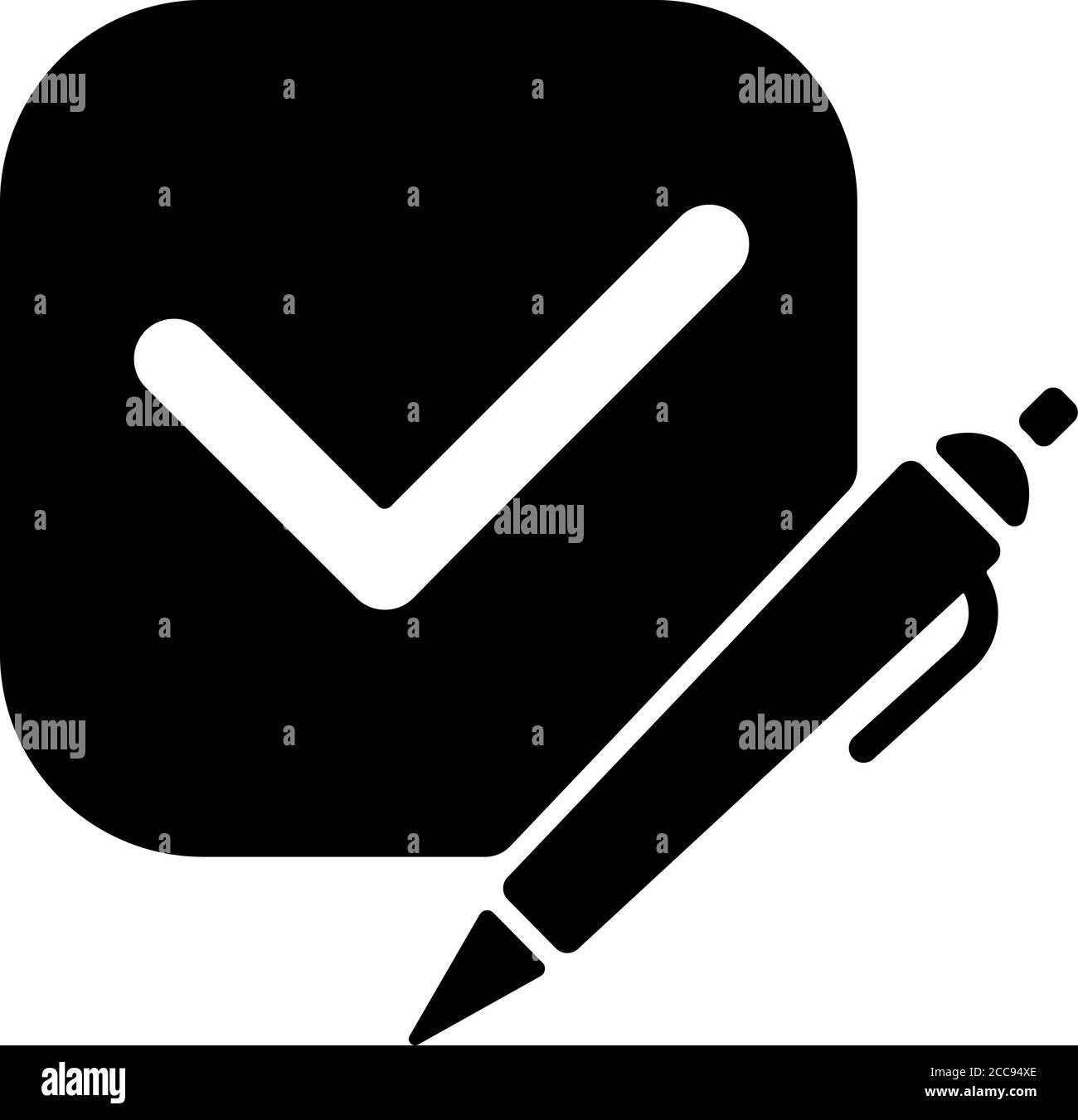Survey check black glyph icon Stock Vector Image & Art - Alamy