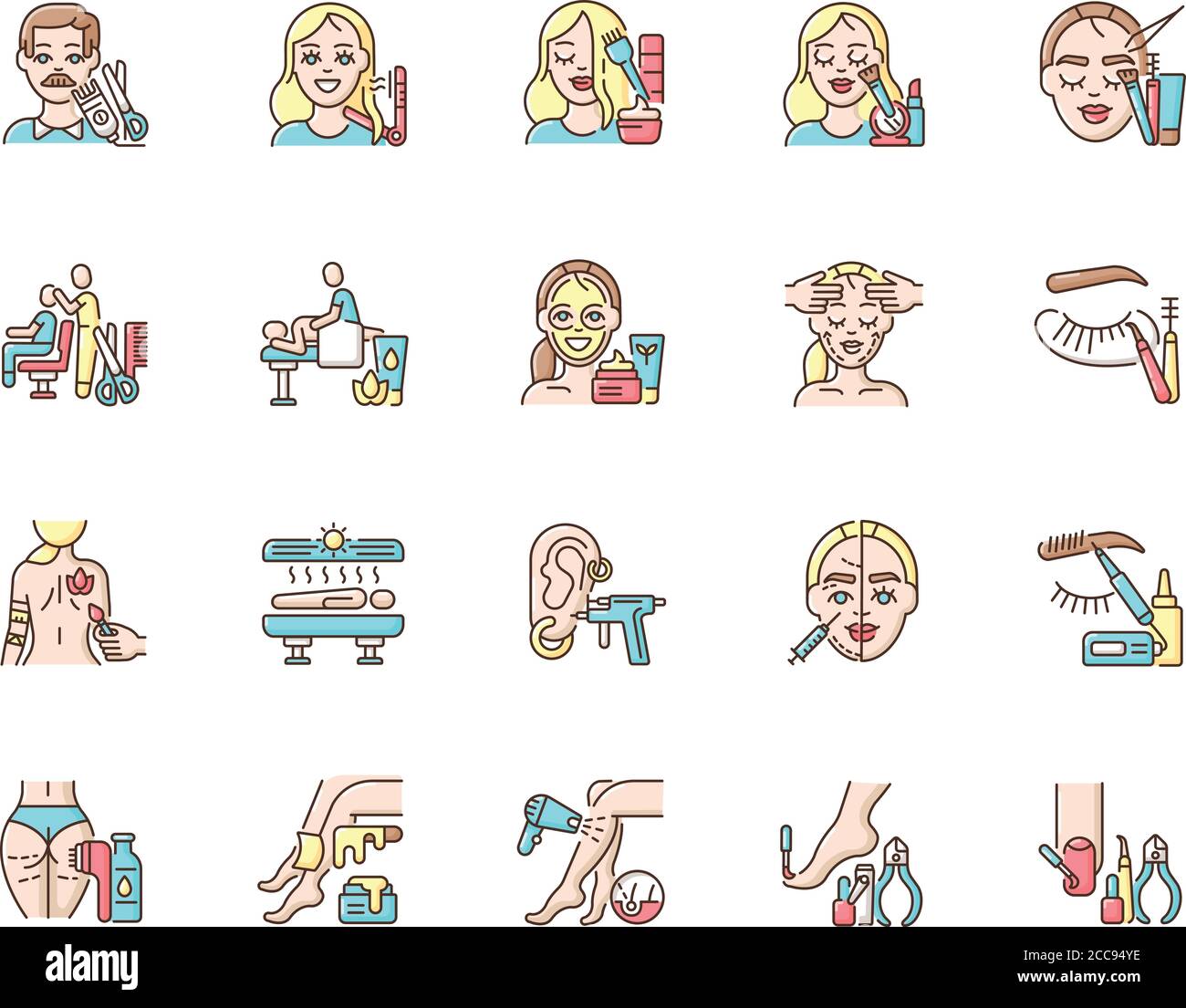 Beauty salon RGB color icons set Stock Vector Image & Art - Alamy