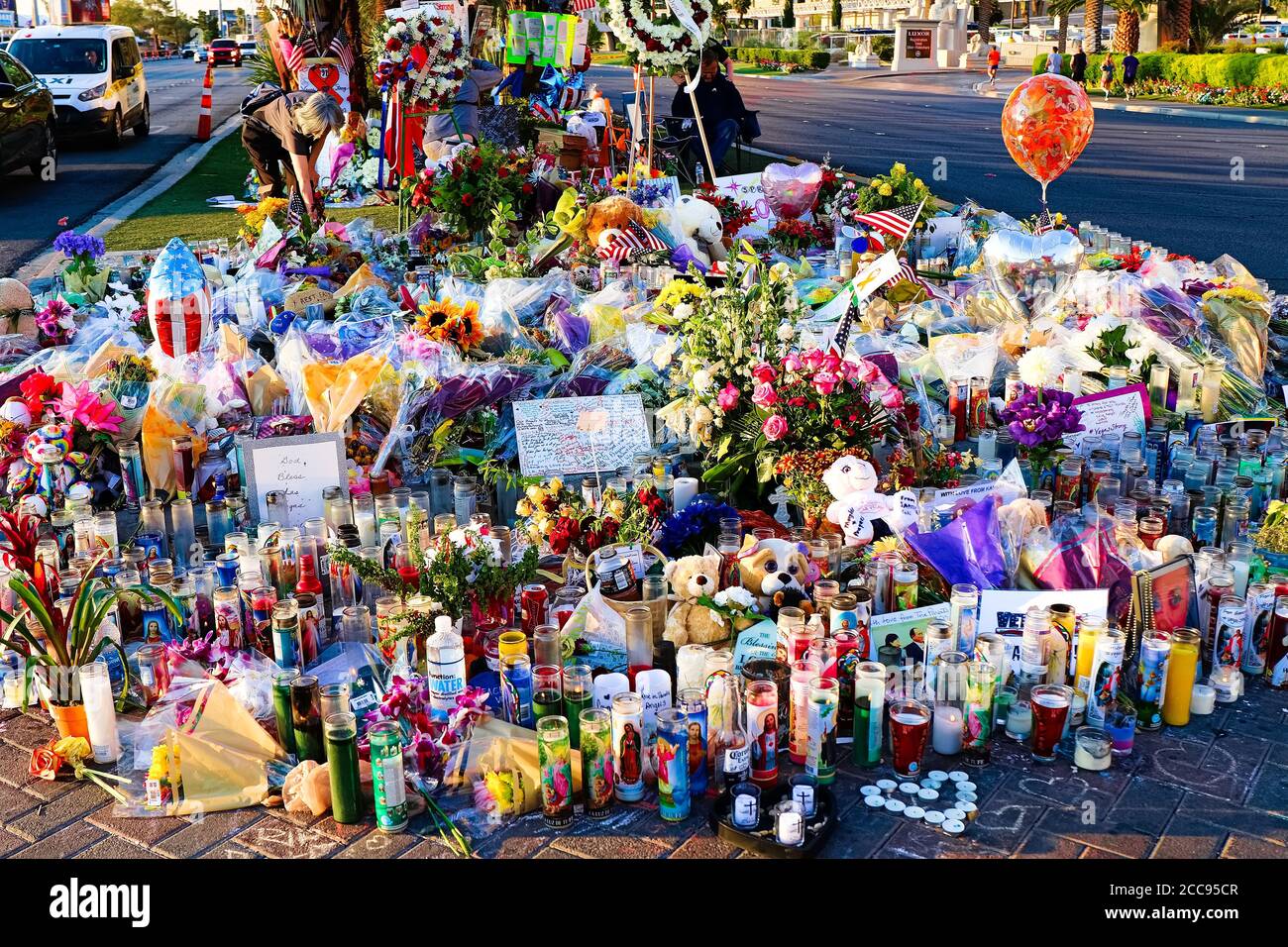 Las Vegas,NV/USA - Oct 07 ,2017 : Memorial Message of the Las Vegas gun ...