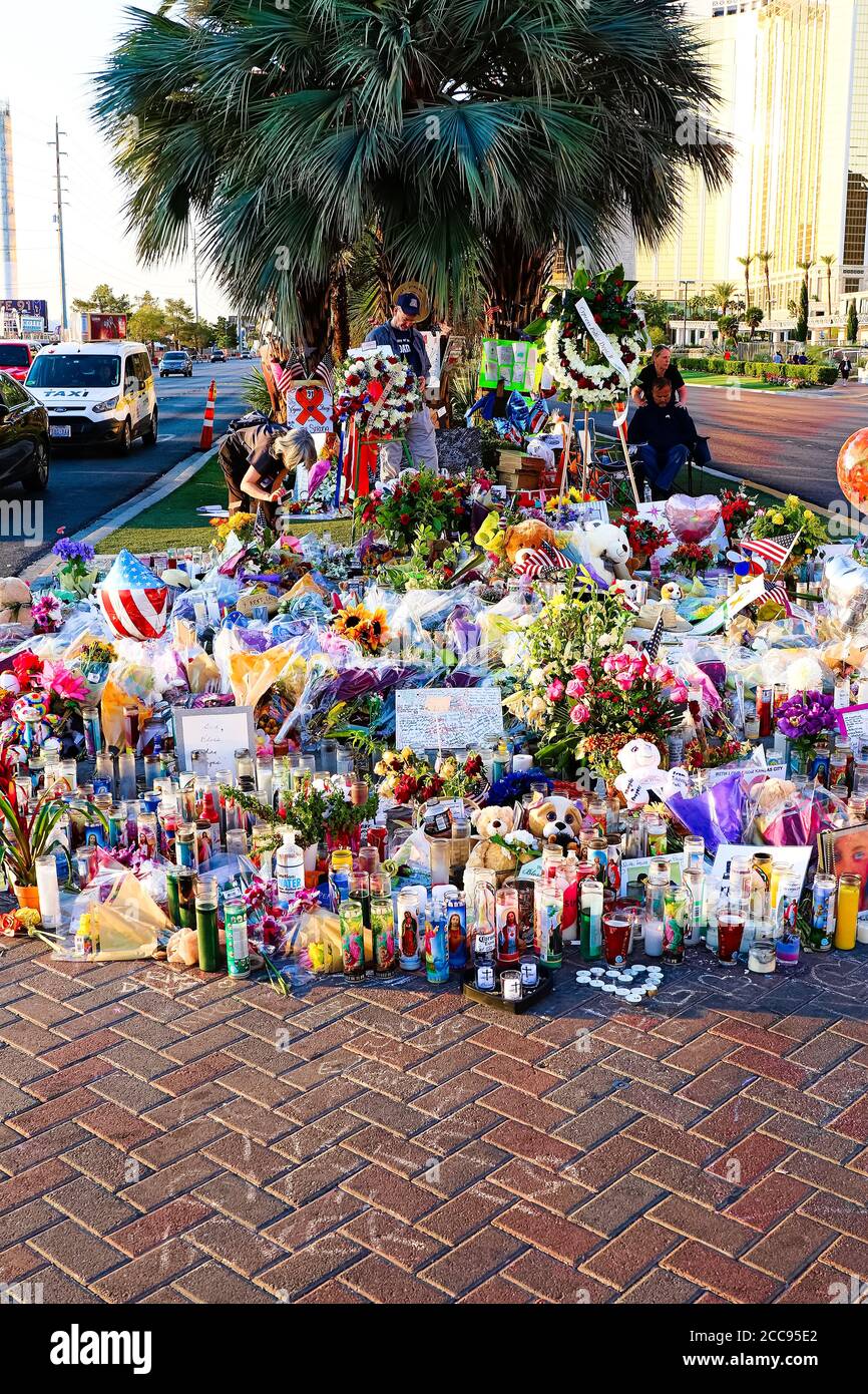 Las Vegas,NV/USA - Oct 07 ,2017 : Memorial Message of the Las Vegas gun ...