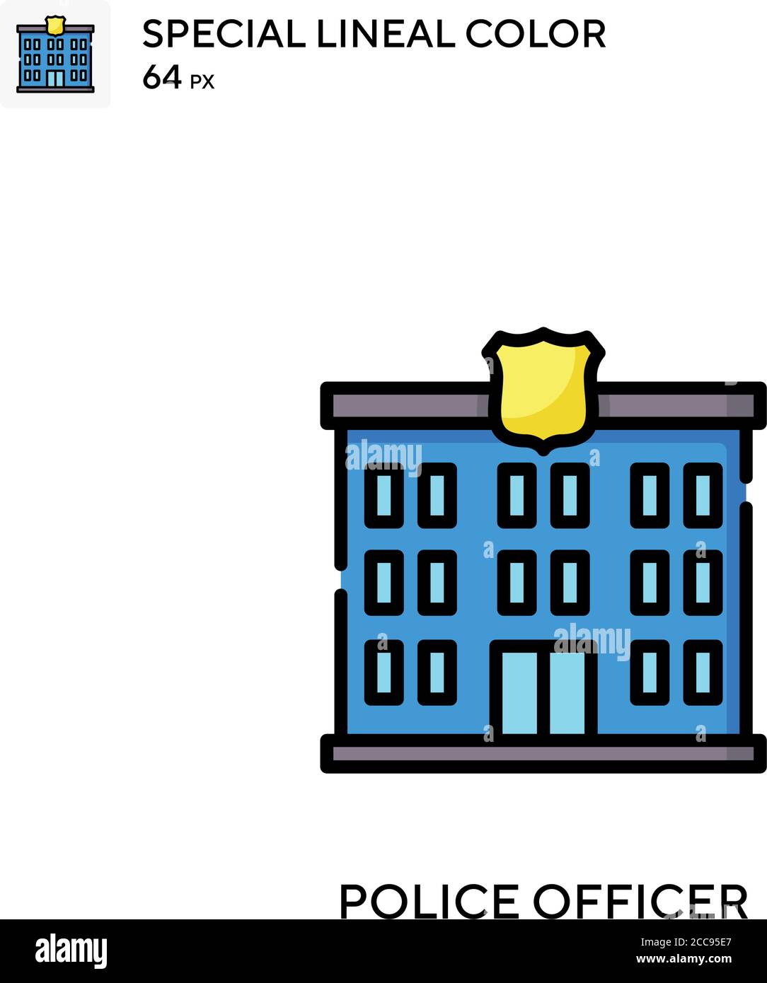 Police officer Special lineal color vector icon. Illustration symbol ...
