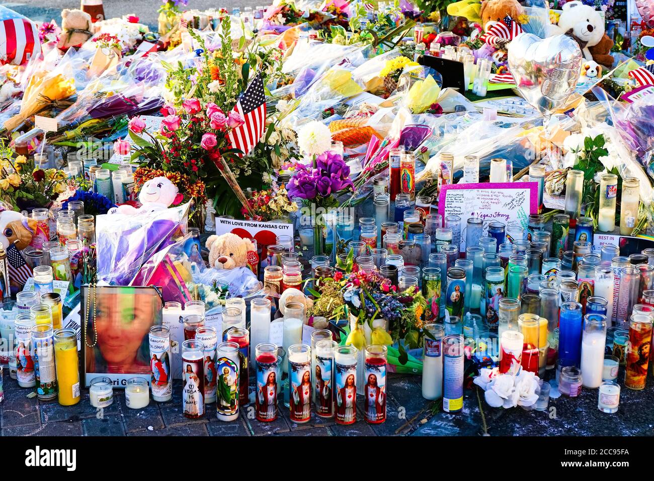 Las Vegas,NV/USA - Oct 07 ,2017 : Memorial Message of the Las Vegas gun ...