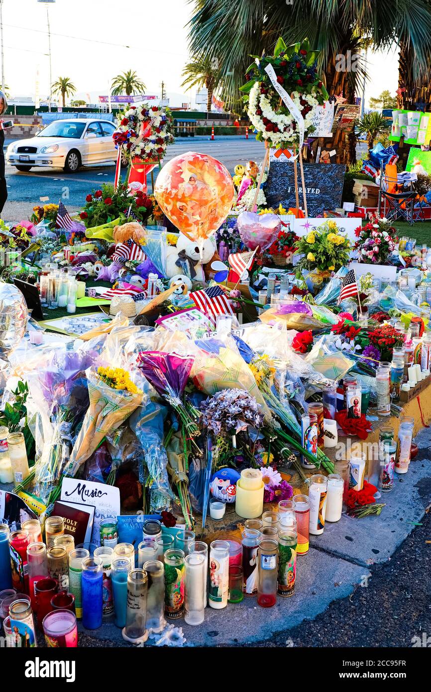 Las Vegas,NV/USA - Oct 07 ,2017 : Memorial Message of the Las Vegas gun ...