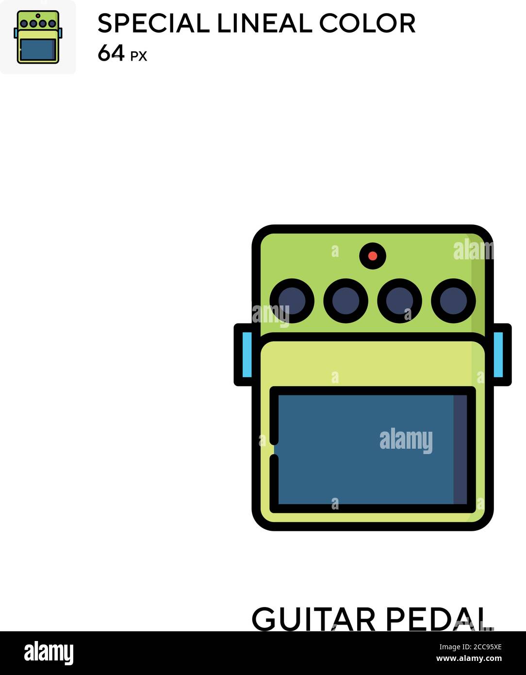 Guitar pedal Special lineal color vector icon. Illustration symbol ...