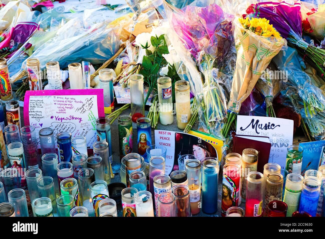 Las Vegas,NV/USA - Oct 07 ,2017 : Memorial Message of the Las Vegas gun ...