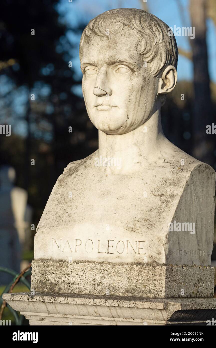 Bust of Napoleon in the gardens of the Villa Borghese in Rome, Italy ...