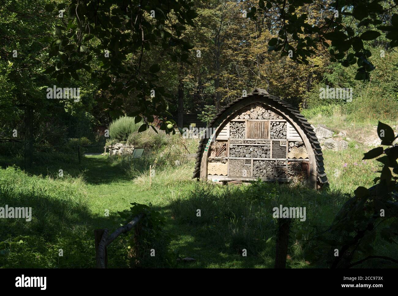 Paris: insect hotel in the “Jardin des Plantes” botanical garden in the ...