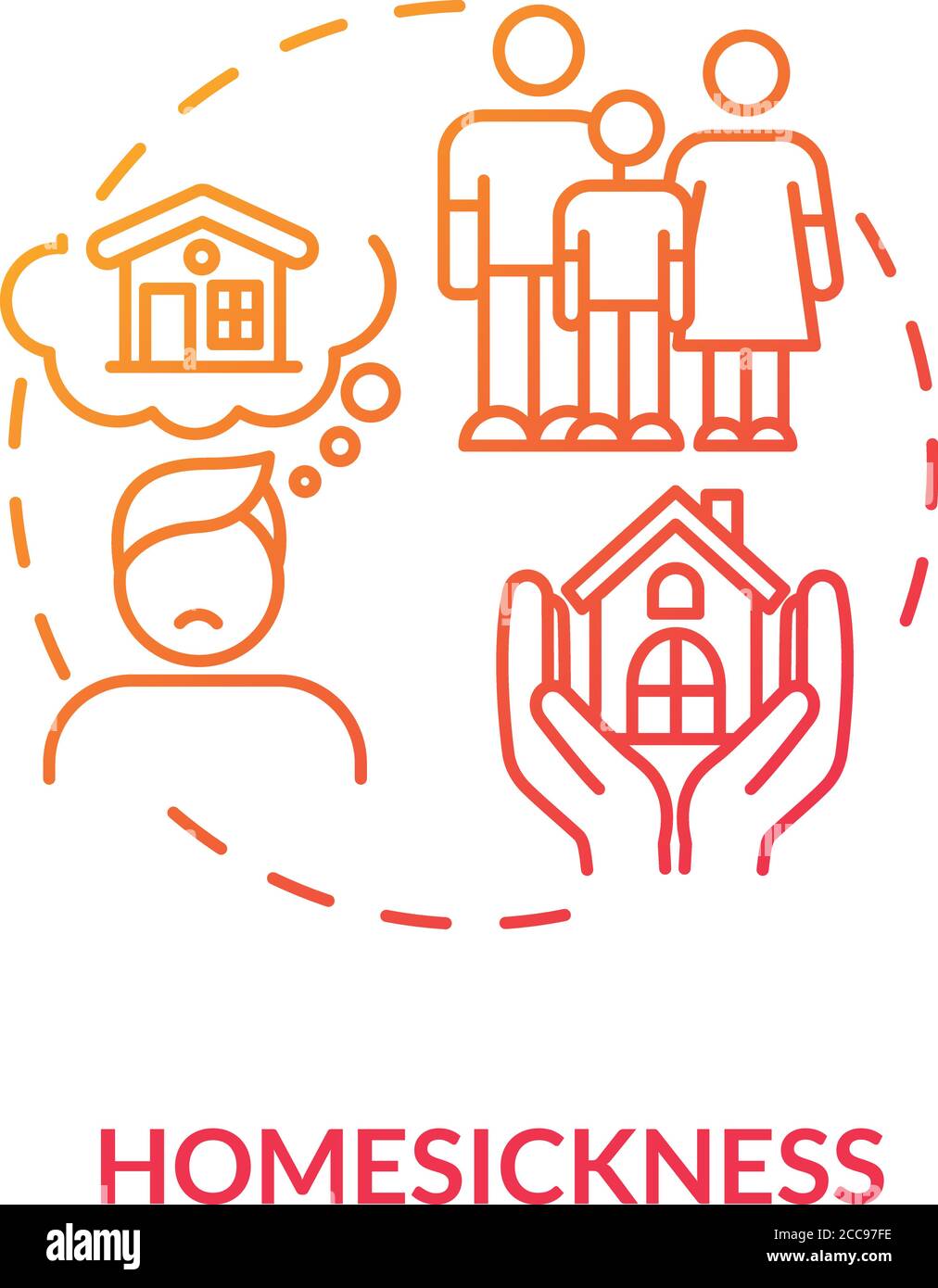 Homesickness red gradient concept icon Stock Vector Image & Art - Alamy