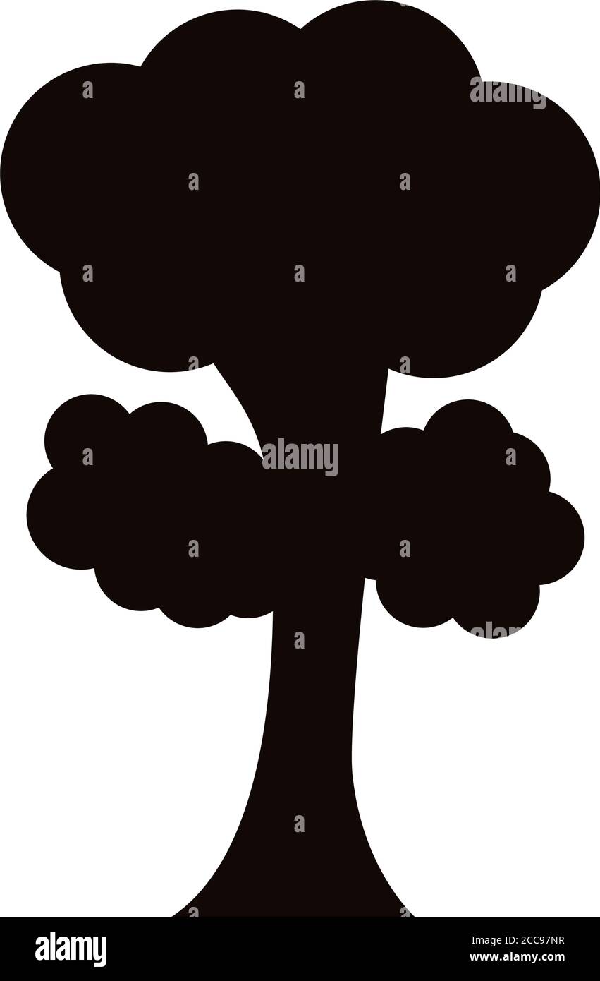 leafy tree silhouette style icon vector illustration design Stock ...