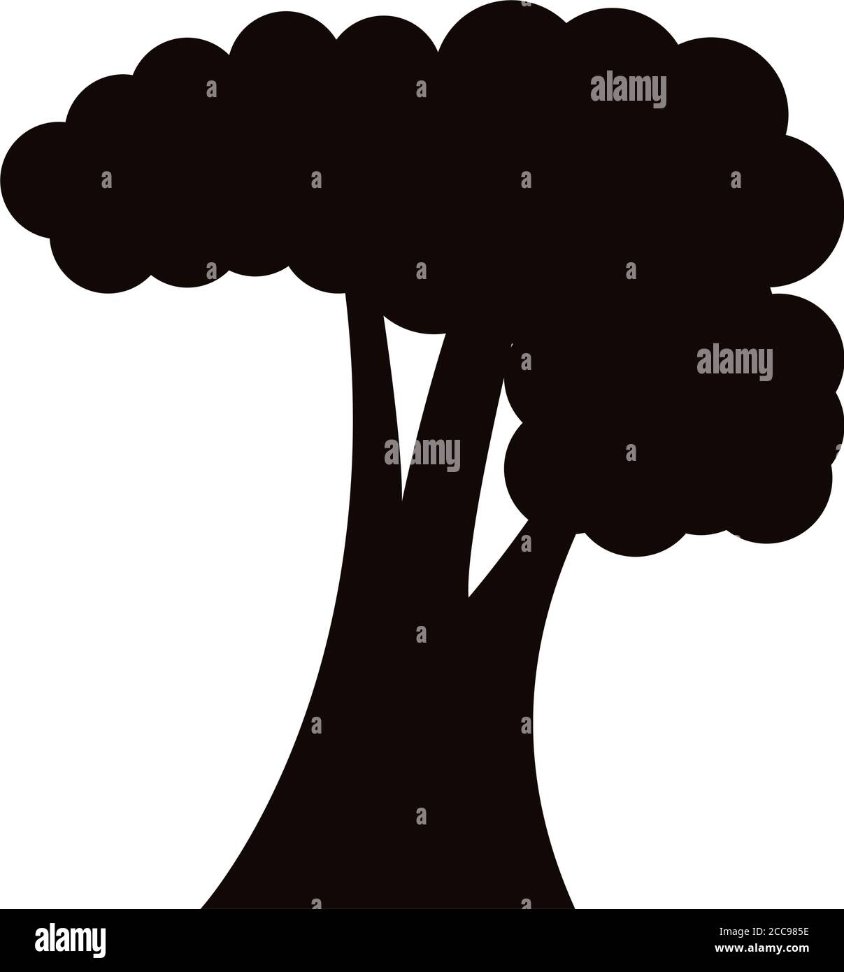 leafy tree silhouette style icon vector illustration design Stock ...