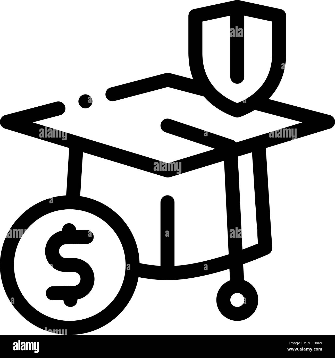 education insurance icon vector outline illustration Stock Vector Image ...