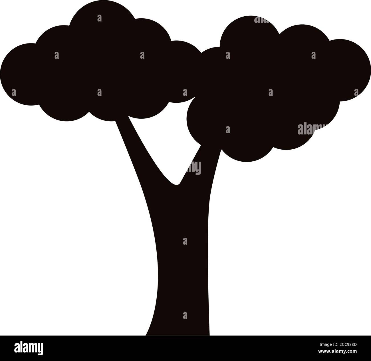 branched tree silhouette style icon vector illustration design Stock ...