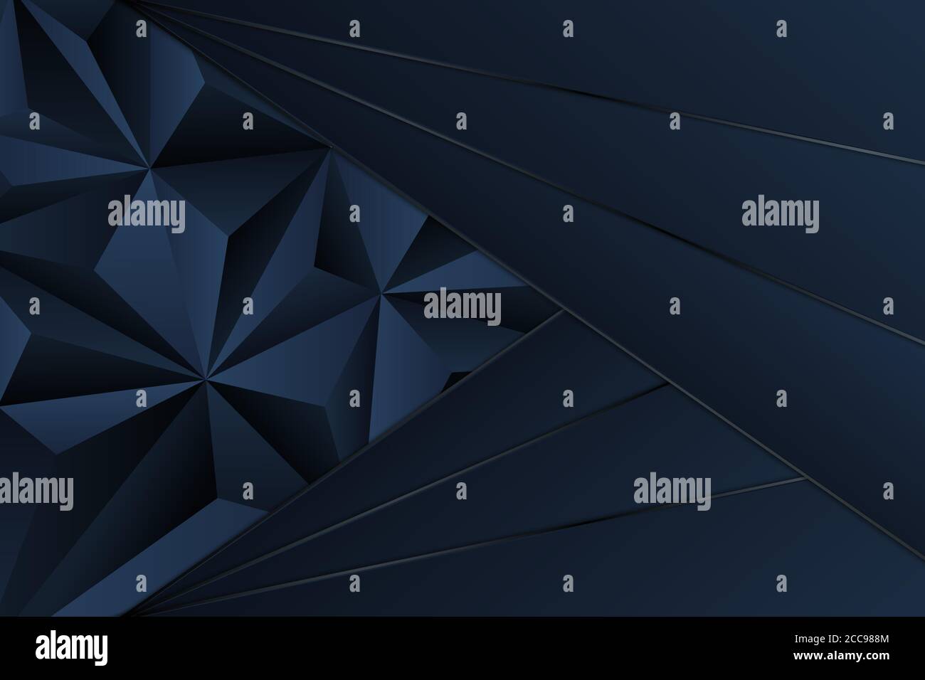 Metallic background.Blue triangle with dark space.Polygonal matal ...