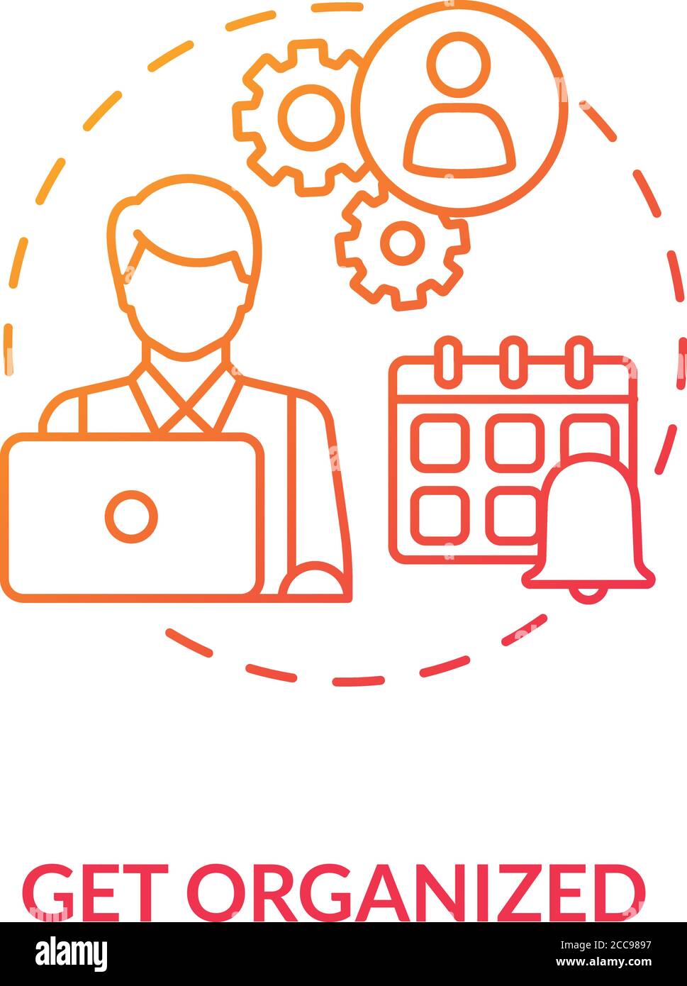 Get organized red gradient concept icon Stock Vector Image & Art - Alamy