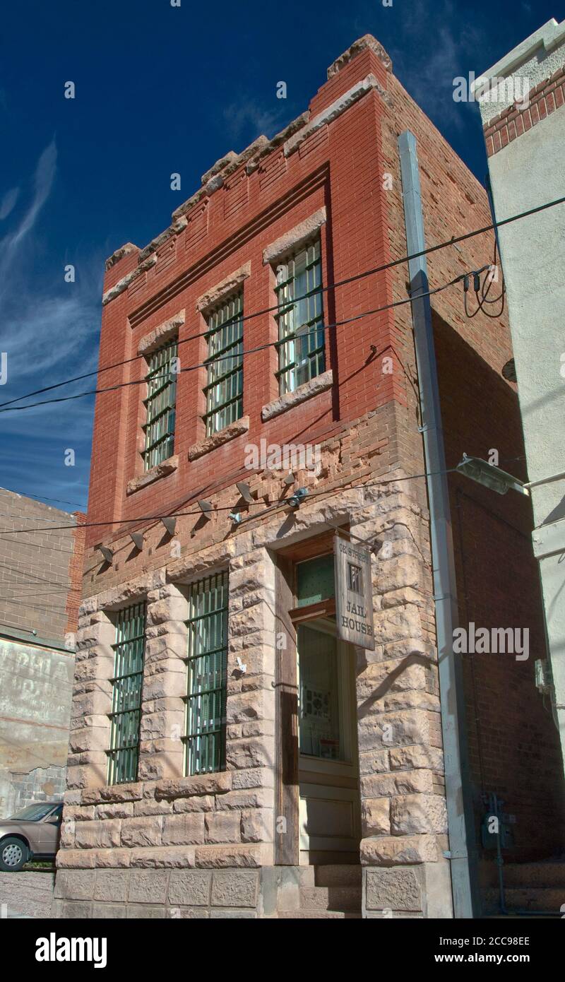 Historic Jail House at OK Street in Bisbee, Arizona, USA Stock Photo ...