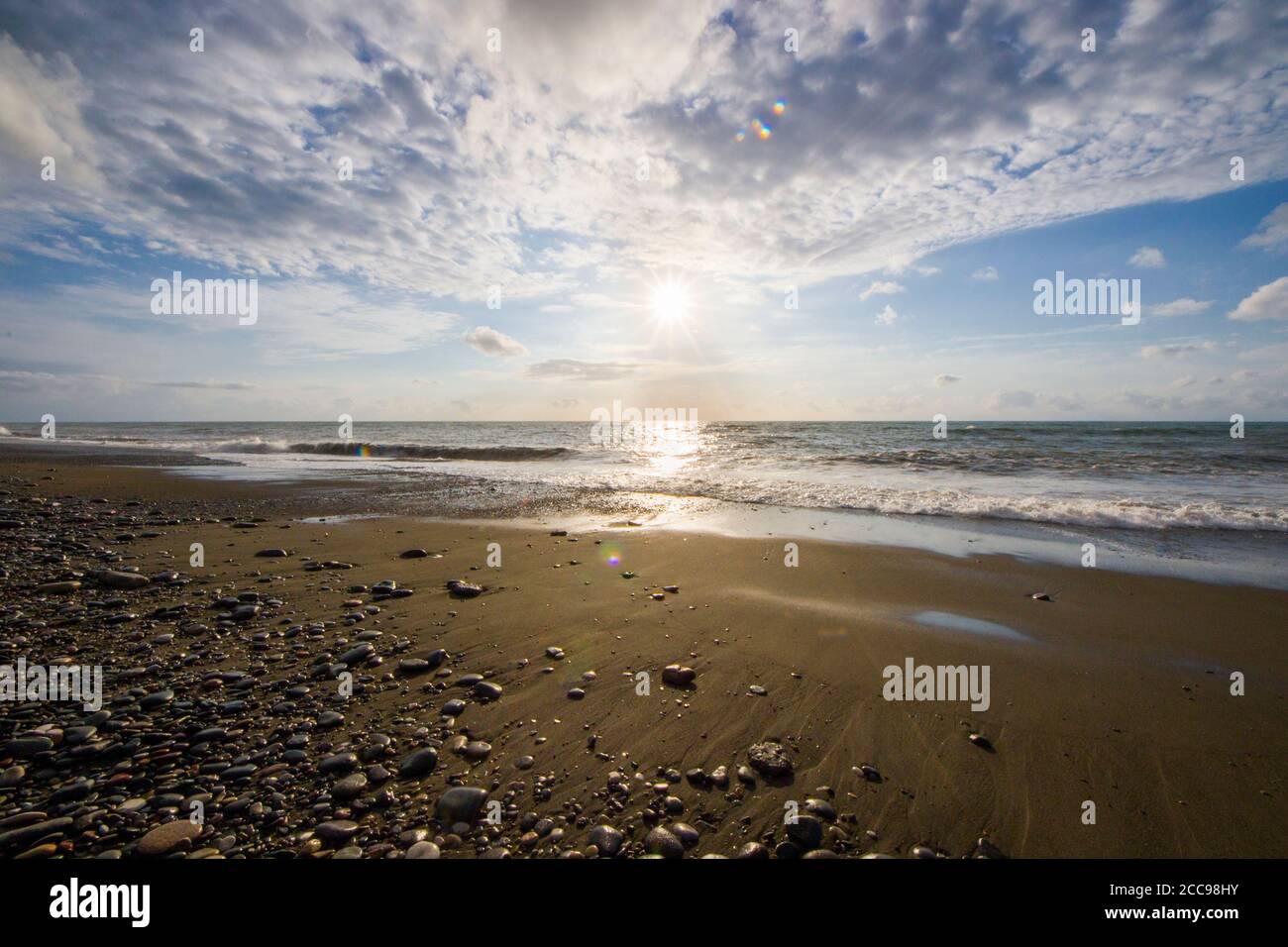 Stormy weather, waves and splashes in Batumi, Georgia. Stormy Black sea ...