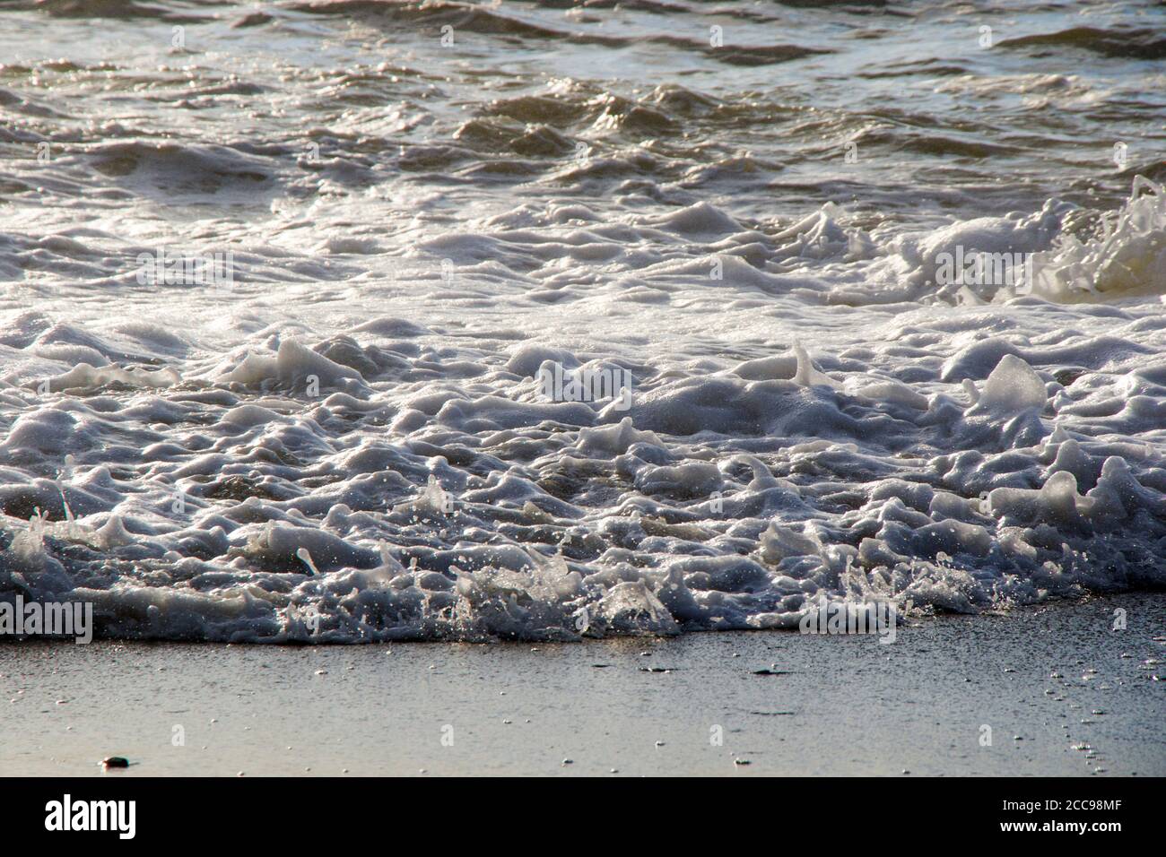 Stormy weather, waves and splashes in Batumi, Georgia. Stormy Black sea ...