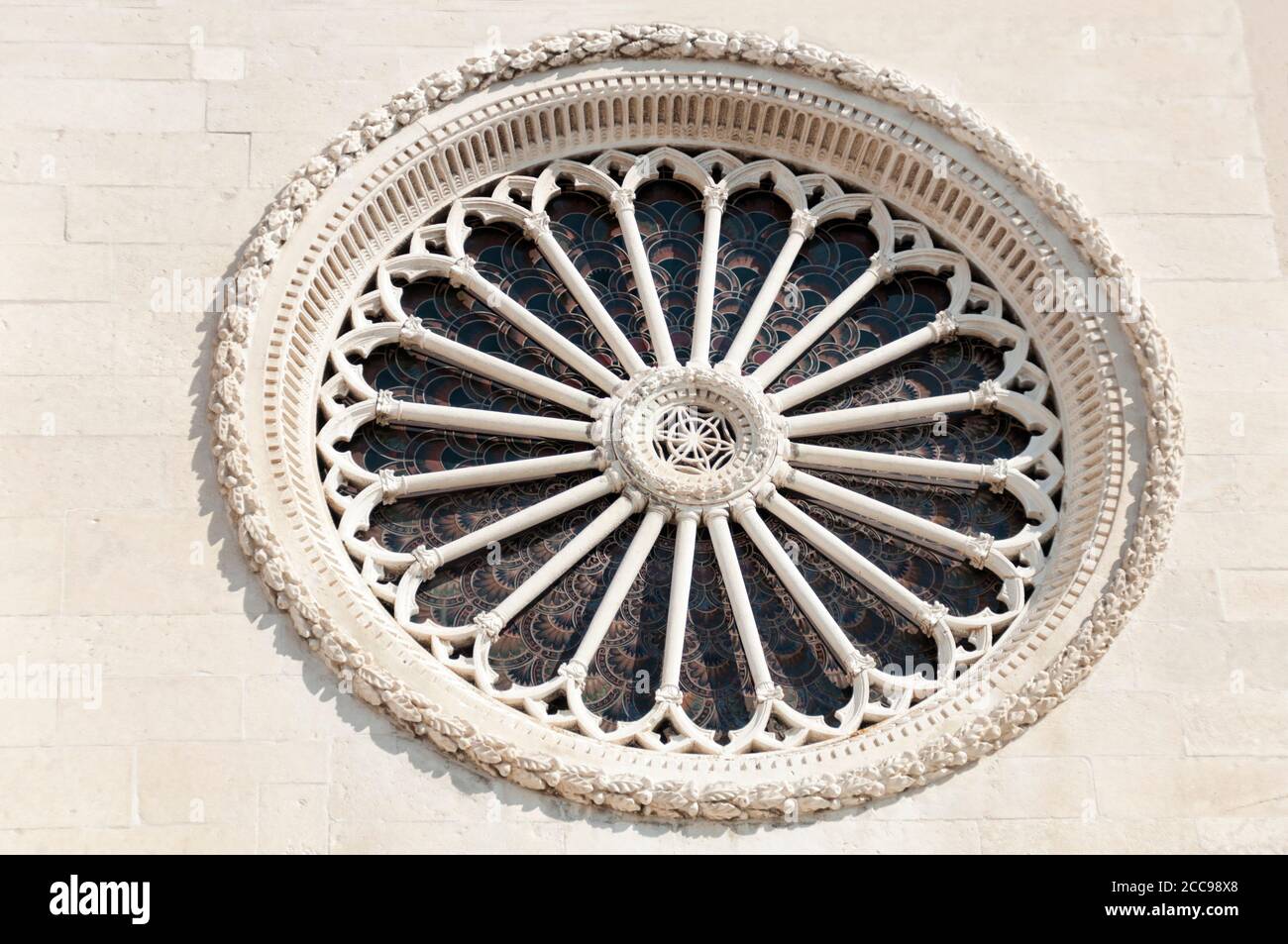 Detail the rose window of the Cathedral of St. James in Sibenik ...