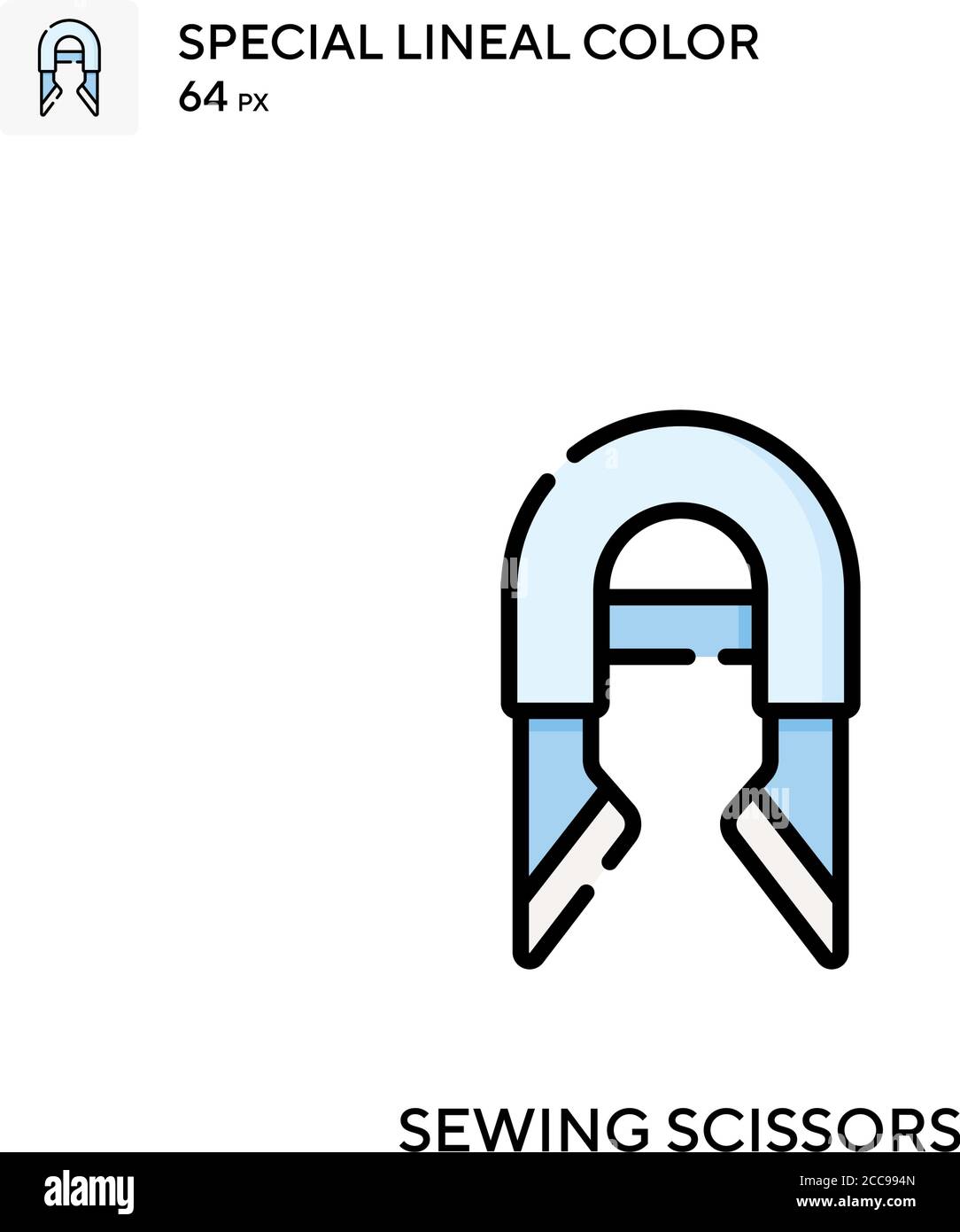 Sewing scissors Special lineal color vector icon. Illustration symbol ...