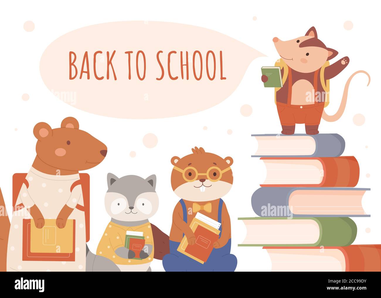 Back to school lettering, education concept vector illustration ...