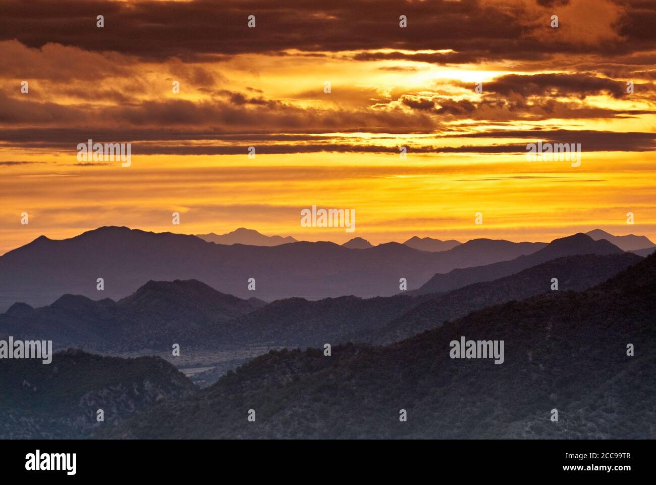 Peloncillo Mountains in New Mexico seen at sunrise from Chiricahua ...