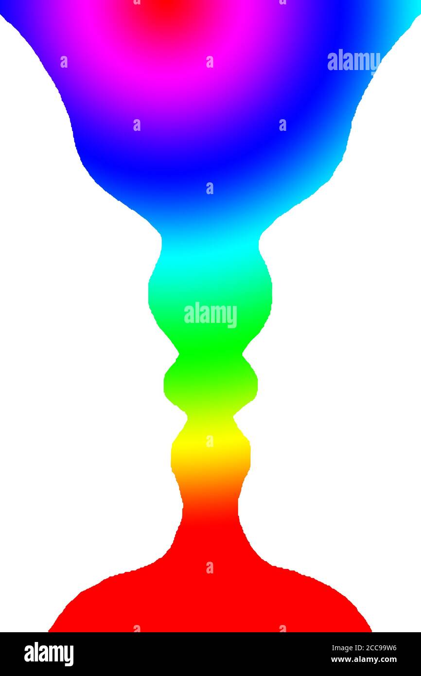 optical illusion of a vase with blue yellow background or two people ...
