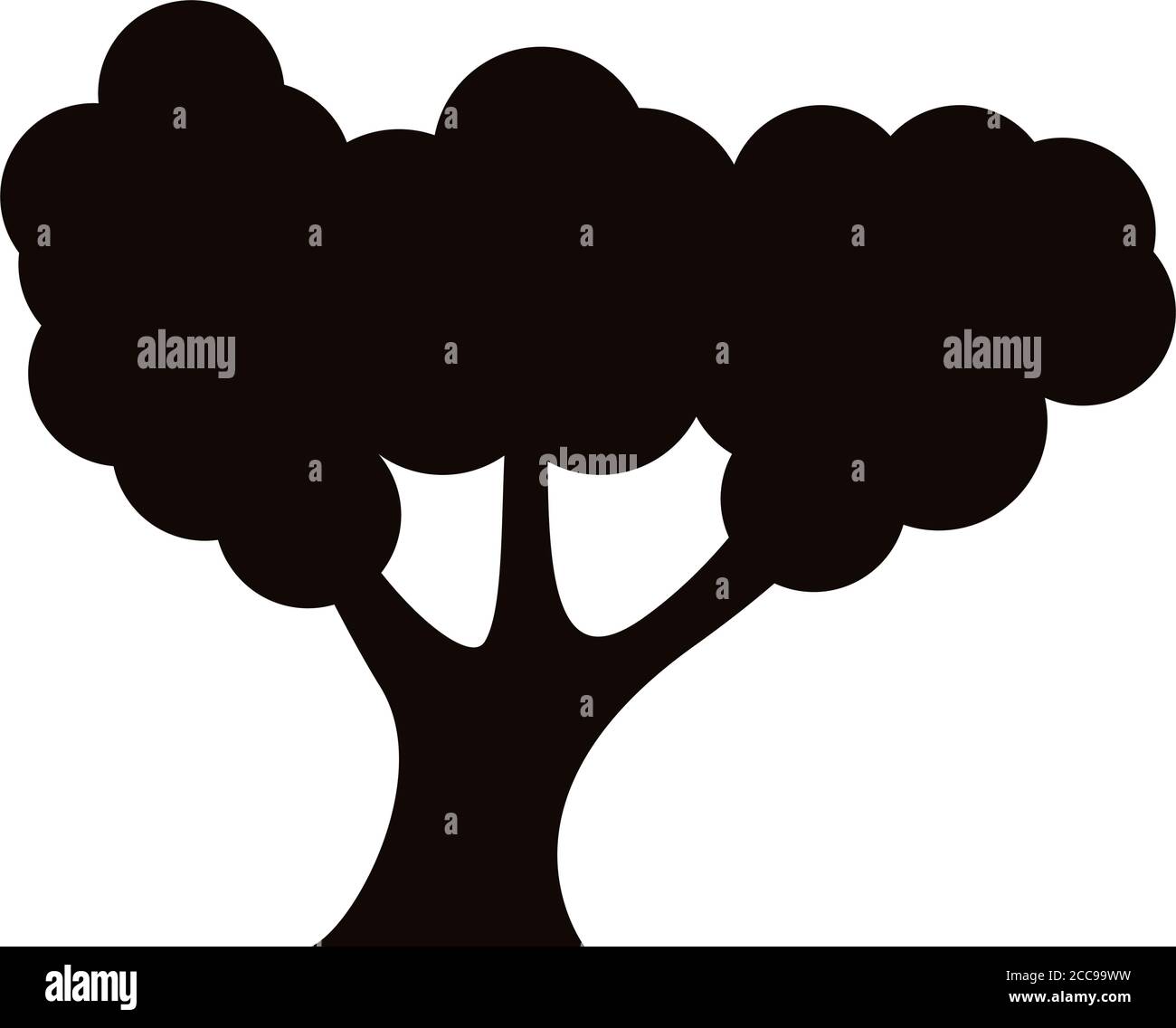 leafy tree silhouette style icon vector illustration design Stock ...