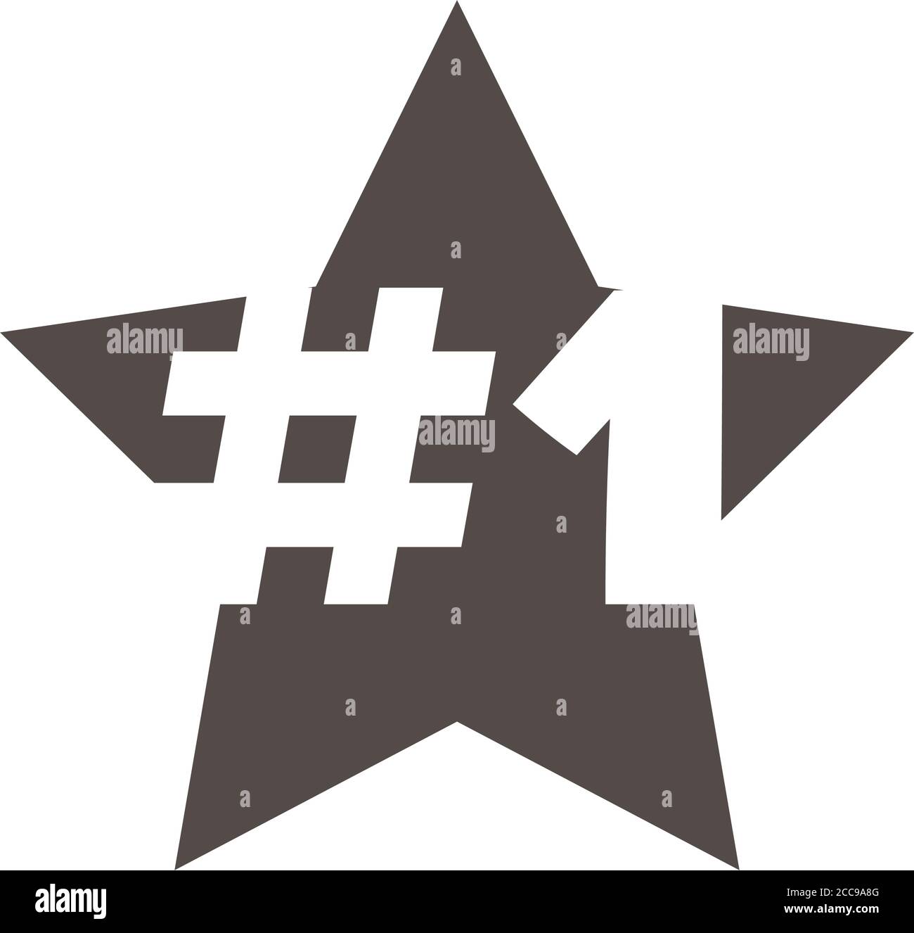 slang expresion number one word in star silhouette style vector ...