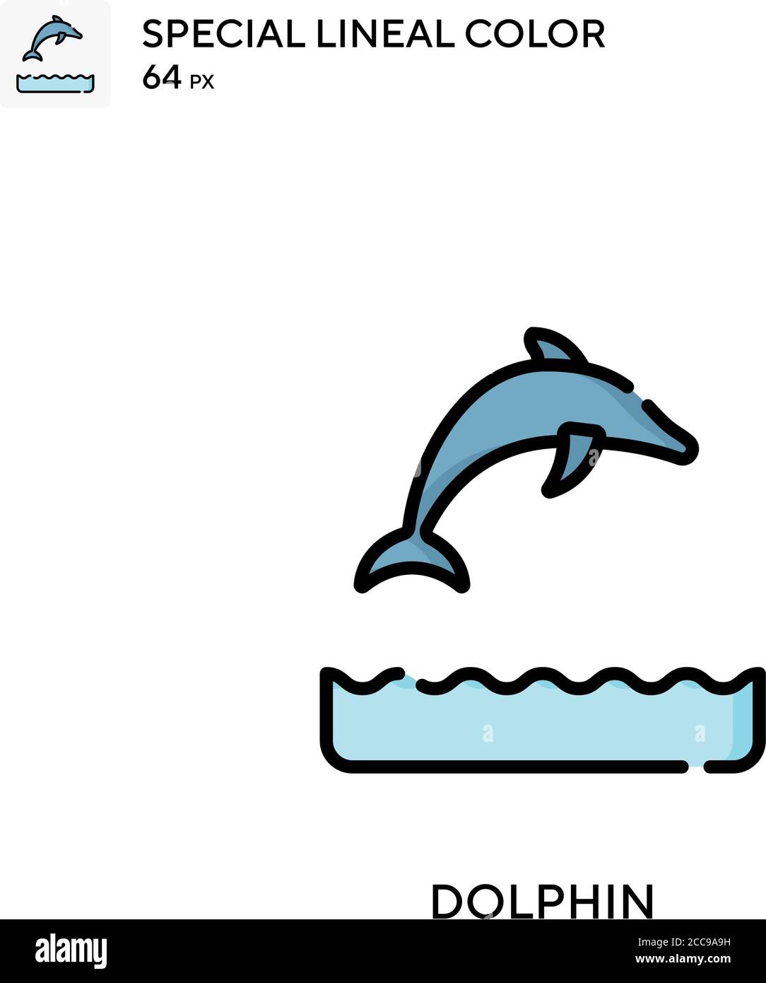 Dolphin Special lineal color vector icon. Illustration symbol design ...