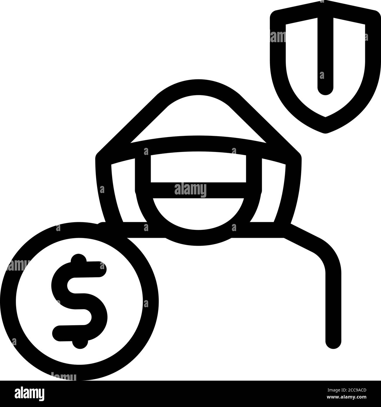 anti thief insurance icon vector outline illustration Stock Vector ...
