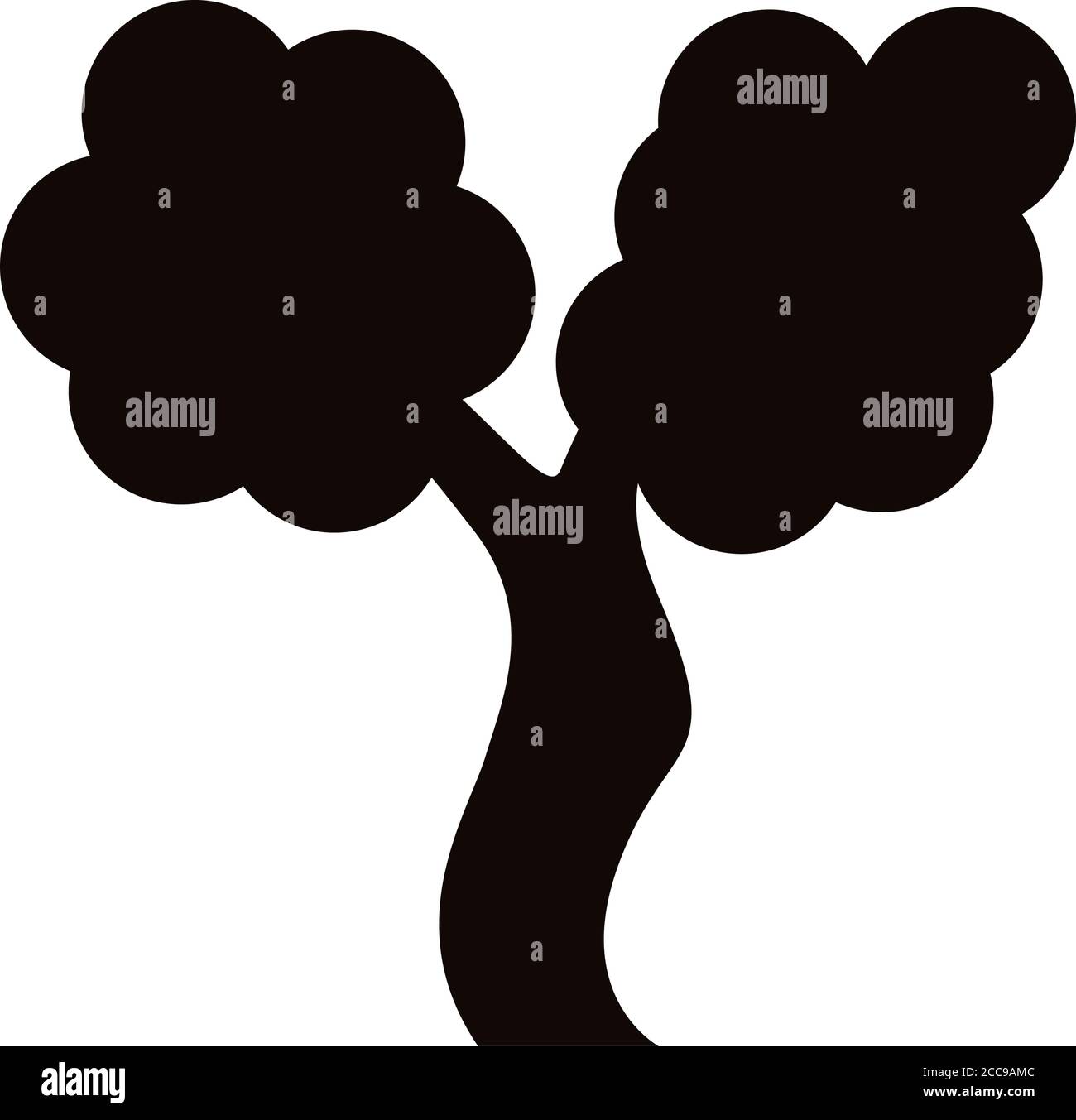 leafy tree silhouette style icon vector illustration design Stock ...