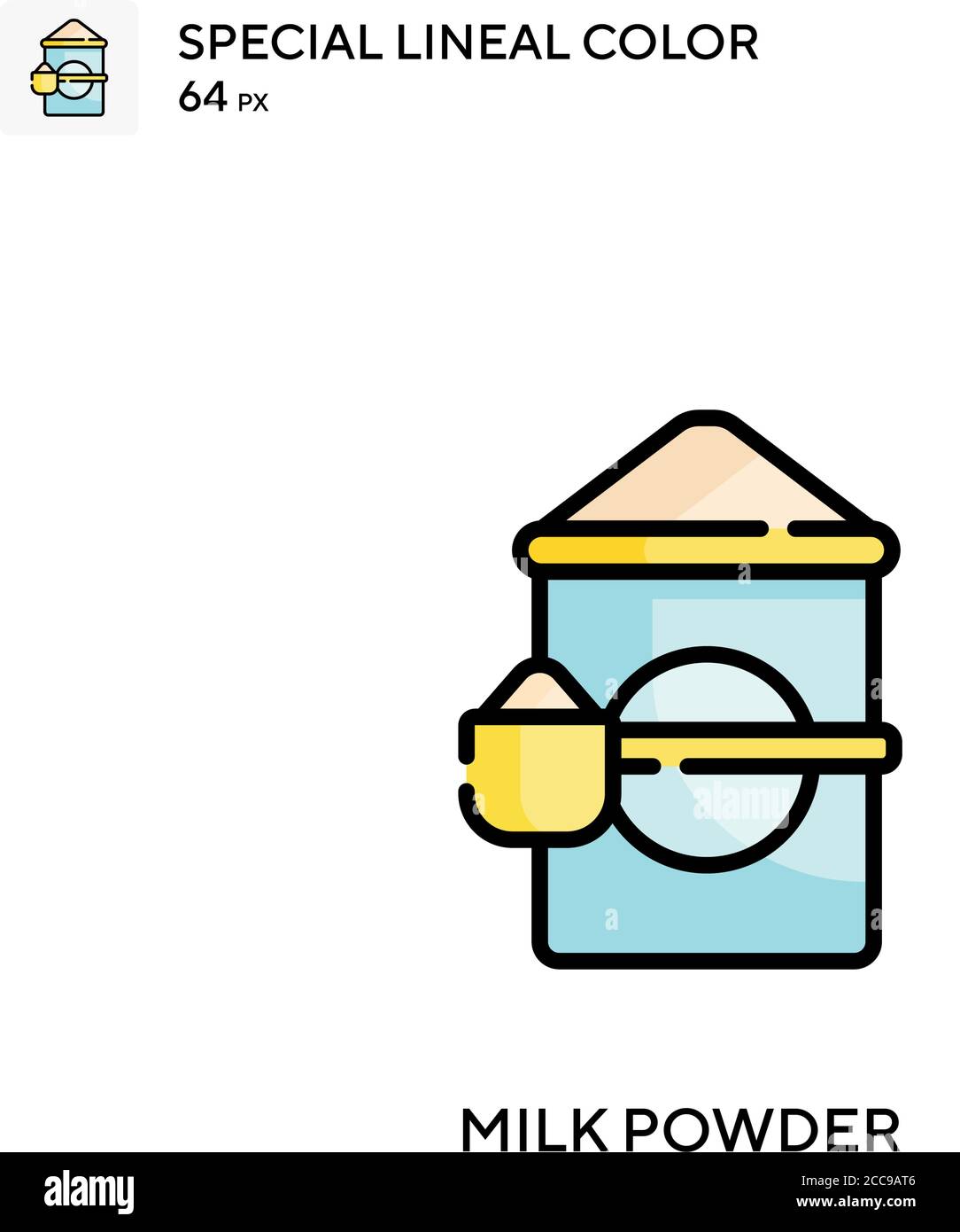 Milk powder Special lineal color vector icon. Illustration symbol ...