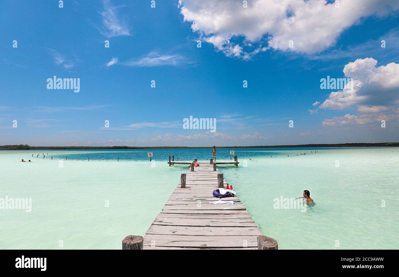 TULUM, QUINTANA ROO, MEXICO - Aug 29, 2019: The emerald waters at Tulum ...