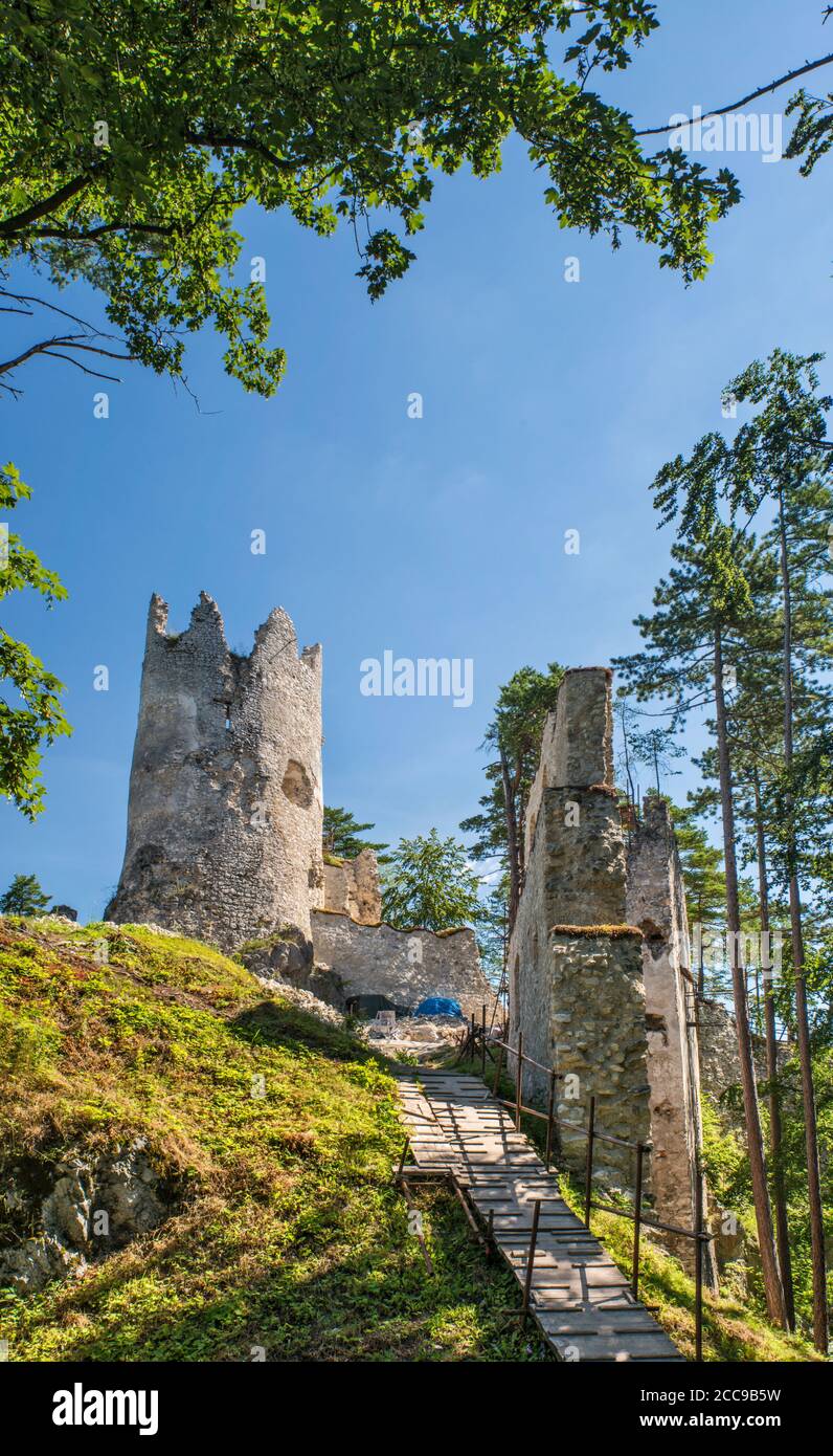 Blatnica Castle (Blatnický hrad), under repair, at Pekarova ridge ...