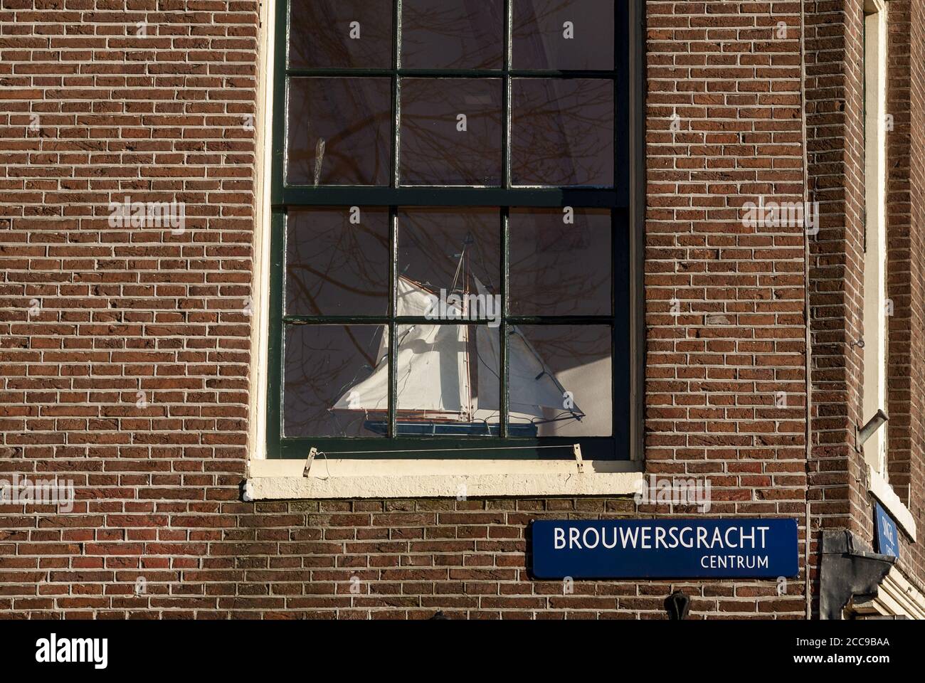 yacht model on a window of Amsterdam The Netherlands Stock Photo - Alamy