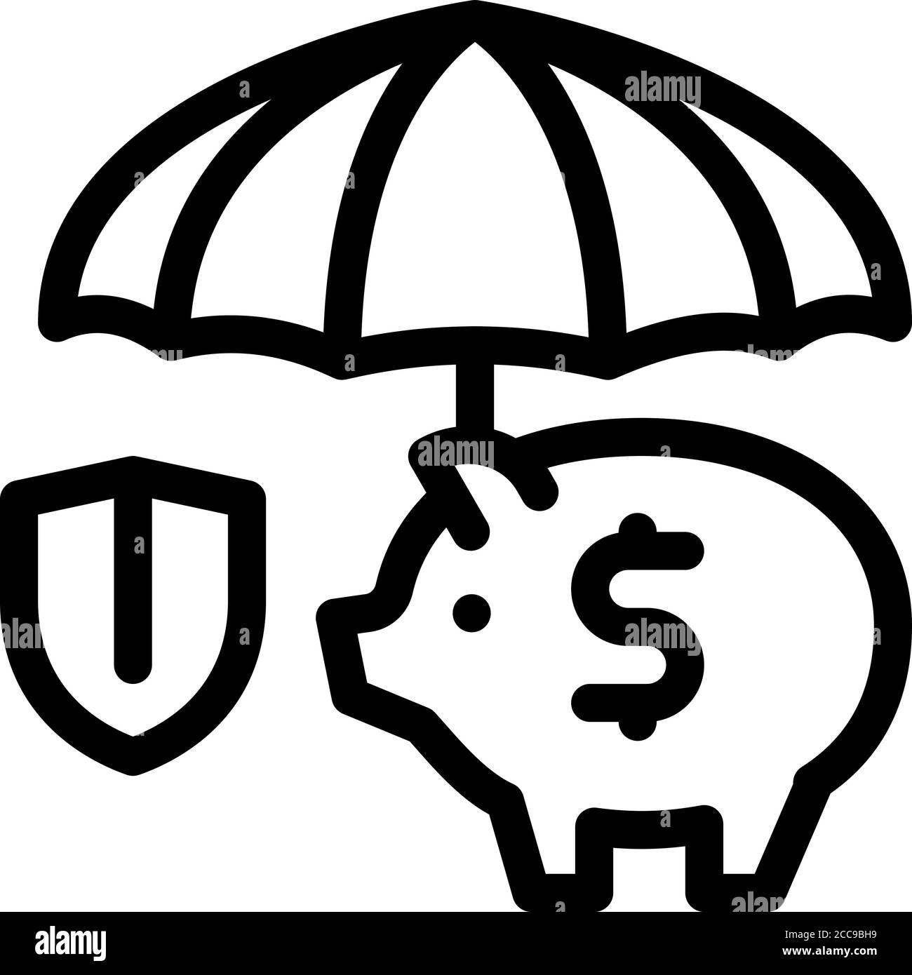 money box protection icon vector outline illustration Stock Vector ...