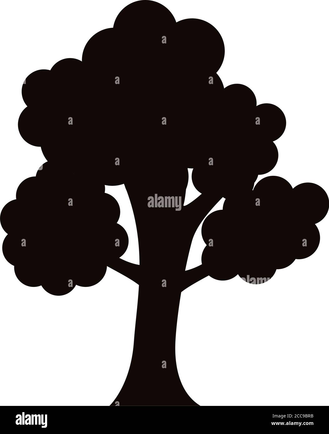 leafy tree silhouette style icon vector illustration design Stock ...