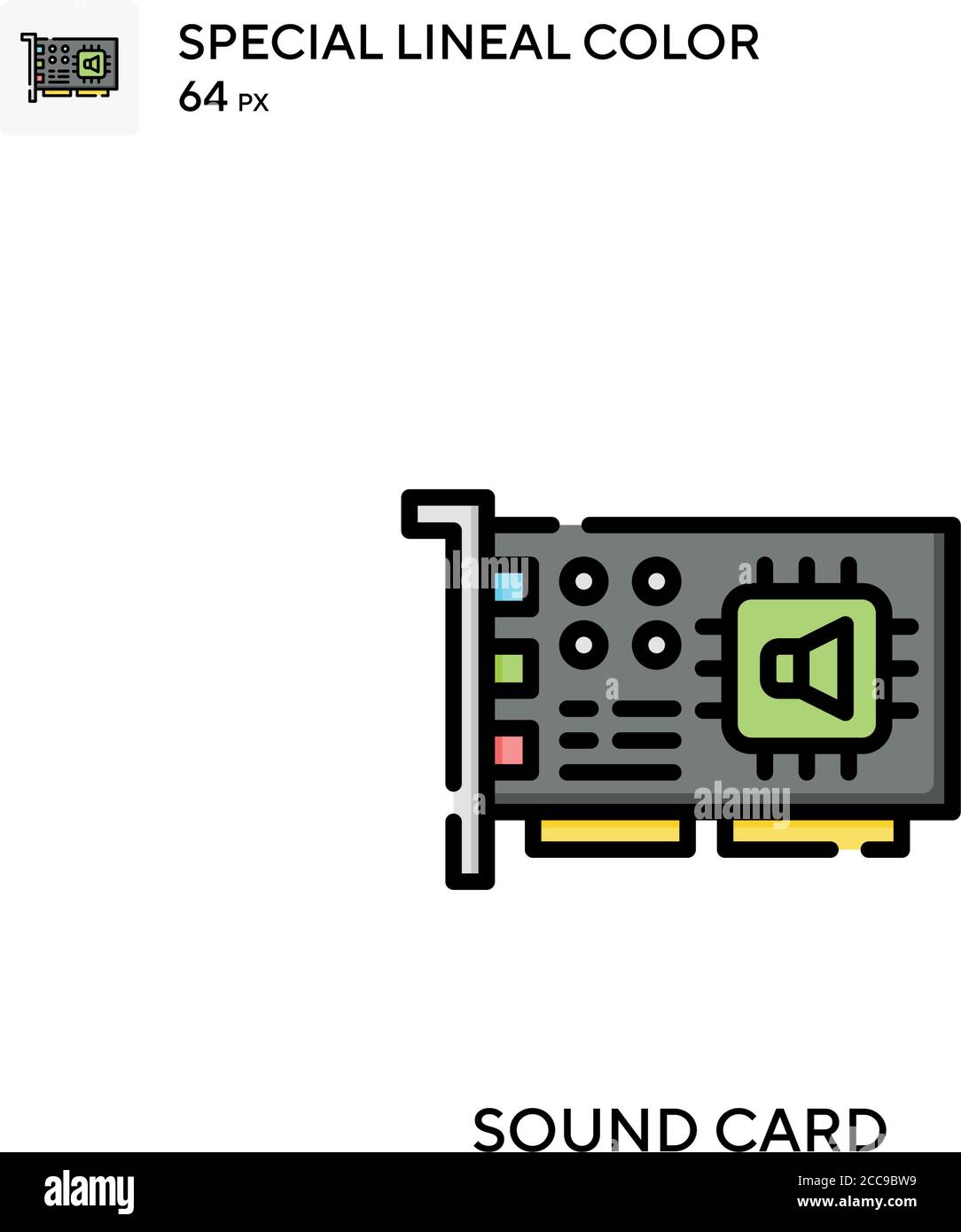 Sound card Special lineal color vector icon. Illustration symbol design ...