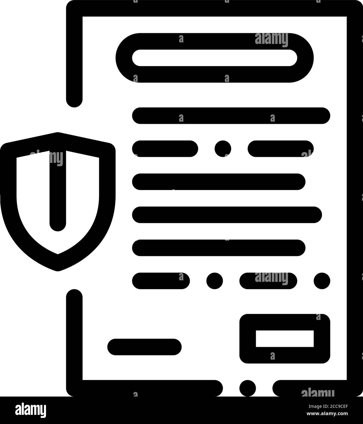 insurance agreement paper list icon vector outline illustration Stock ...