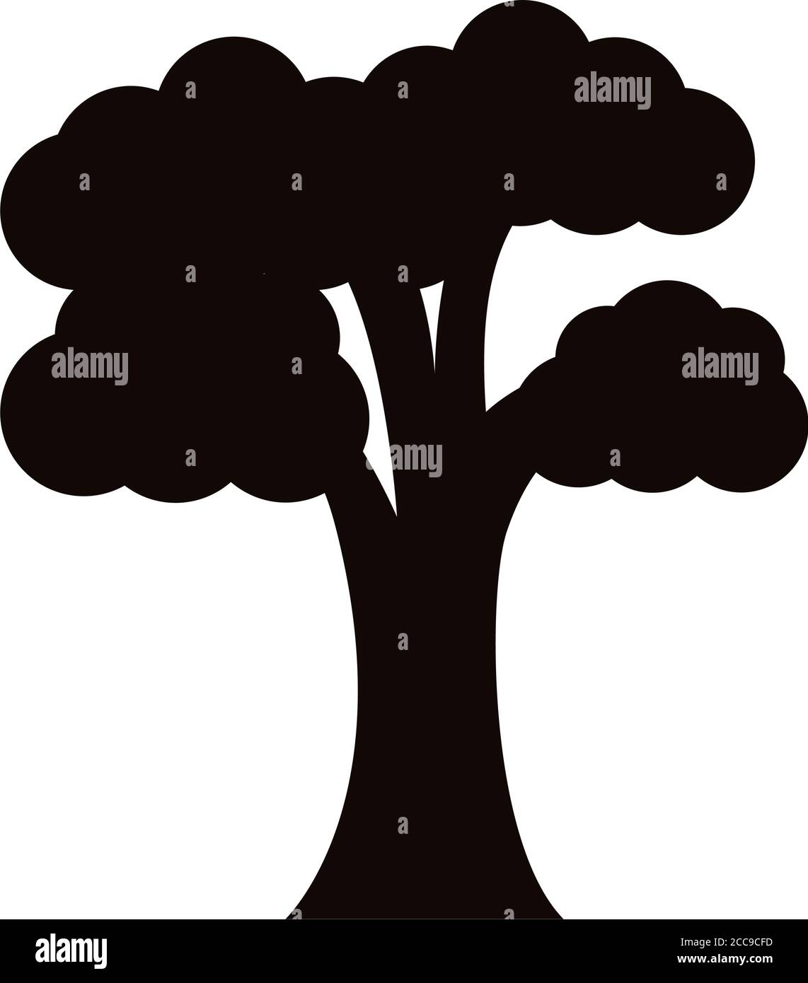 leafy tree silhouette style icon vector illustration design Stock ...