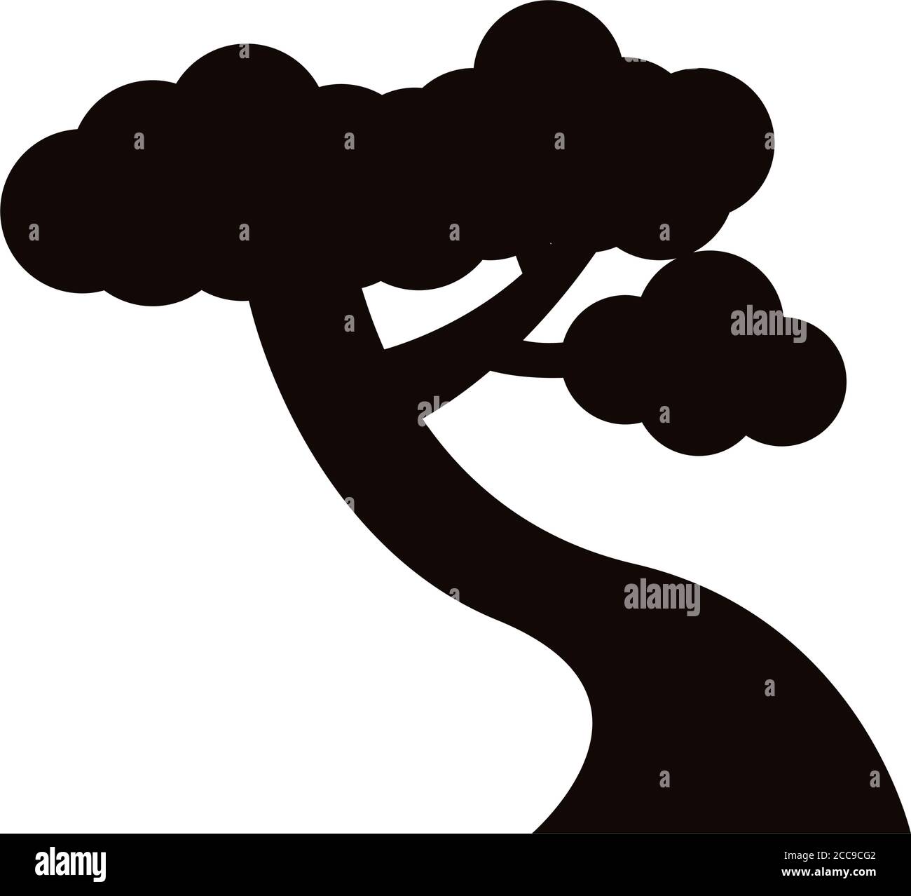 leafy tree silhouette style icon vector illustration design Stock ...